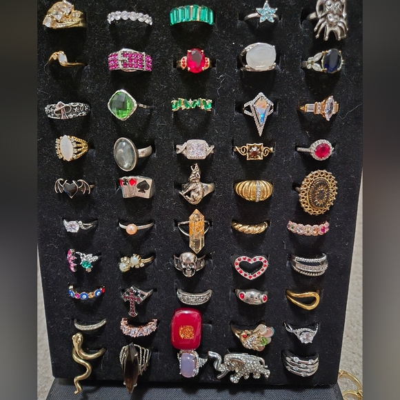 Vintage | Jewelry | Huge Ring Lot 5 Pcs Some Marked Vintage Mod Costume ...